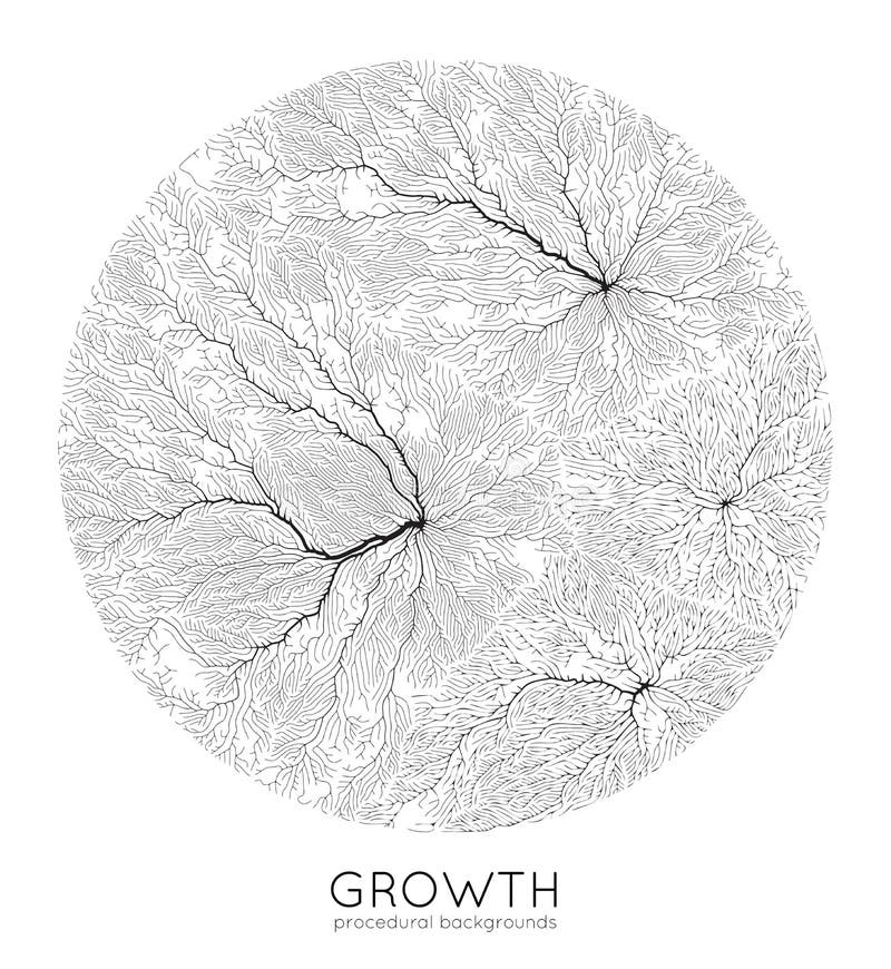 Vector Generative Branch Growth Pattern. Round Texture. Lichen Like ...