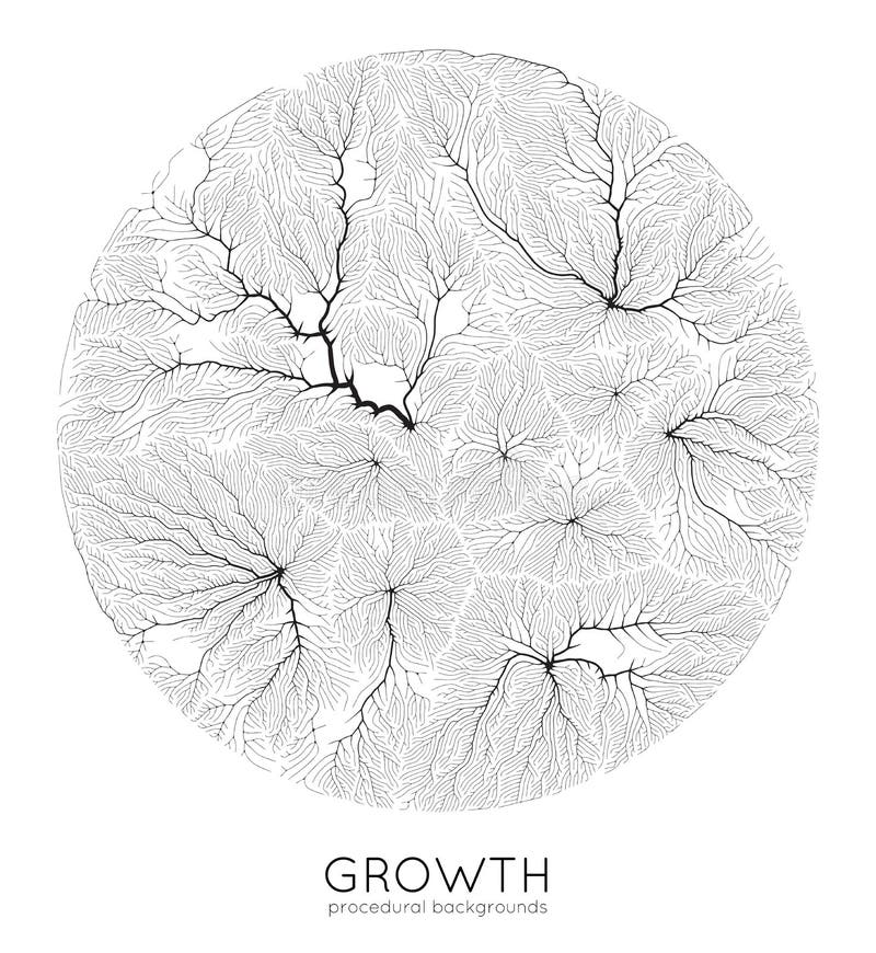 Vector Generative Branch Growth Pattern. Square Texture. Lichen Like ...