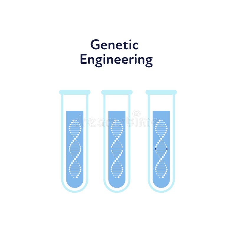 Vector Genetic Engineering Banner Template. Three Blue Color Testing ...