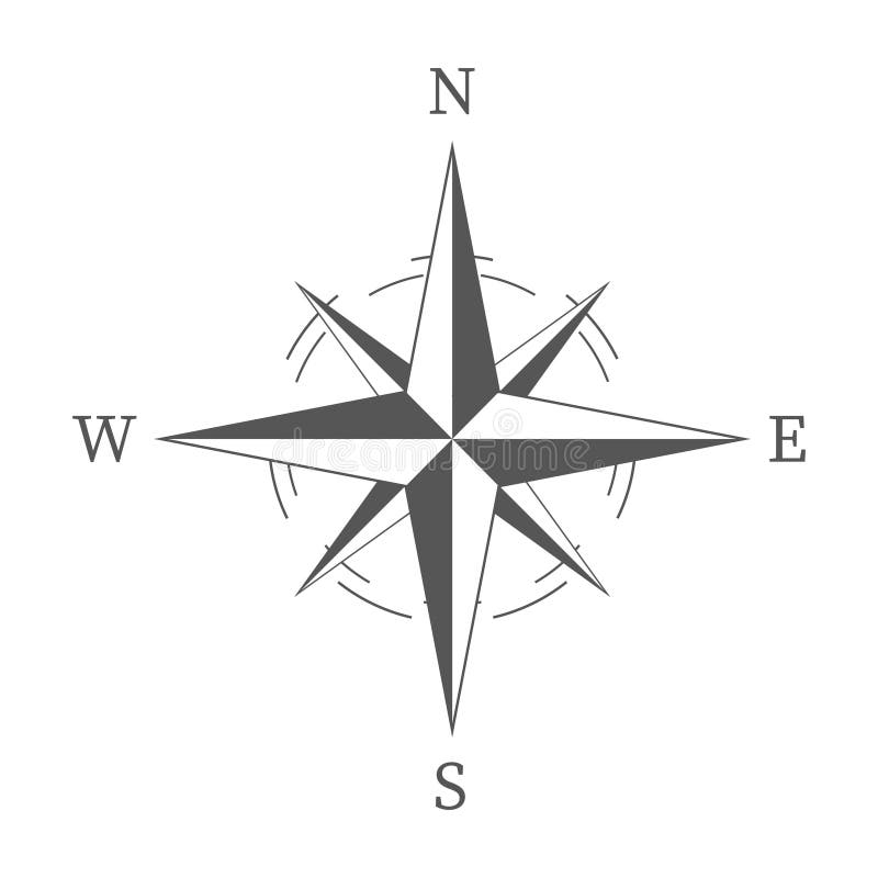 Vector Geography Science Compass Sign Icon. Compass Wind-rose ...