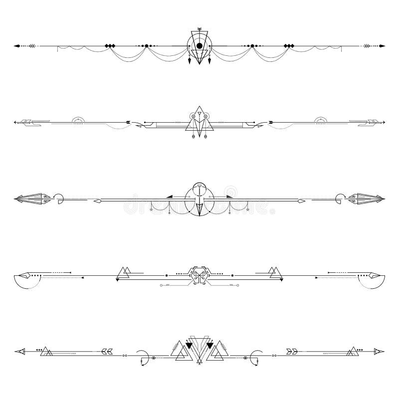 Vector Geometric Arrow Decorative Elements Border Set Stock Vector ...
