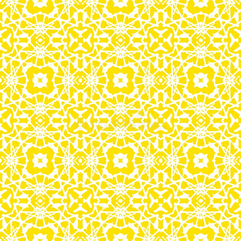 Vector Geometric Art Deco Pattern in Bright Yellow Stock Vector ...