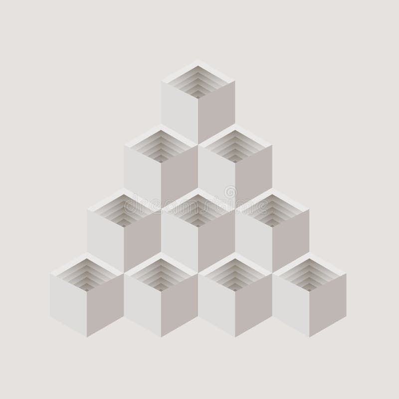 Vector of Geometric Background. Craft Style Paper Art. Stock Vector ...