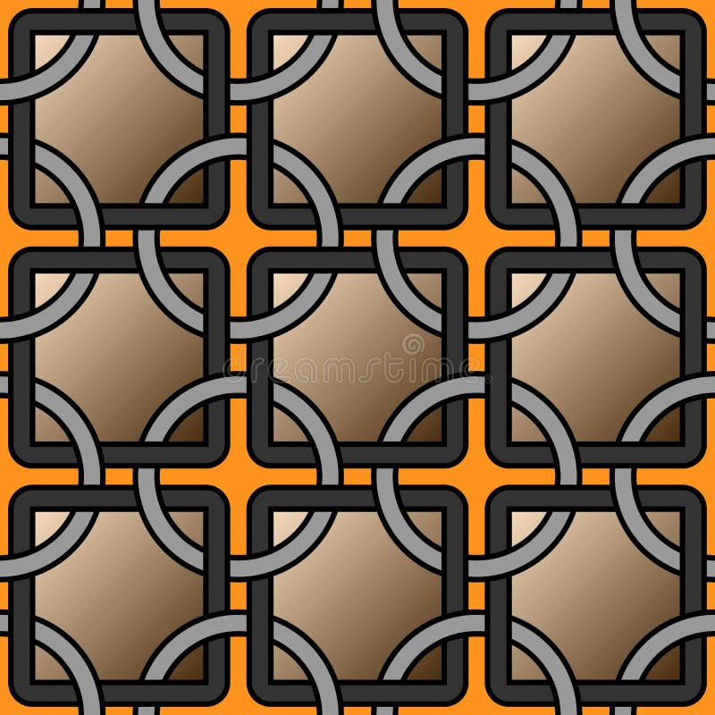 Vector Geometric Background with Rings and Square Grid Tiles Seamless ...