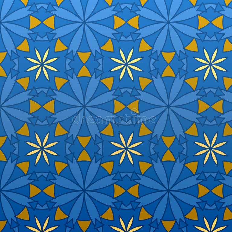 Vector Geometric Blue Seamless Pattern Stock Vector - Illustration of ...