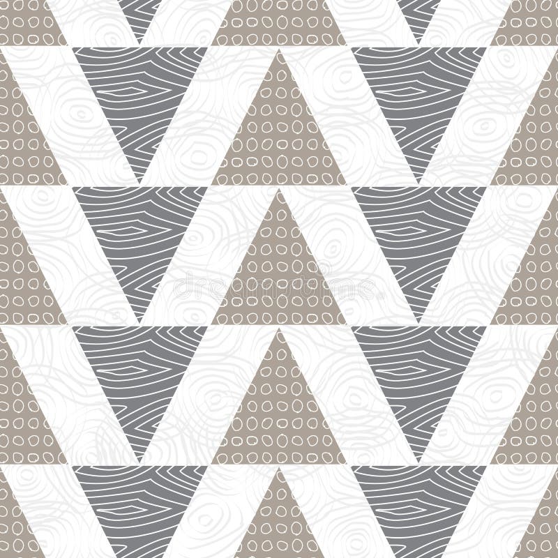Vector Geometric Brown Gray Triangles on White Background Seamless ...