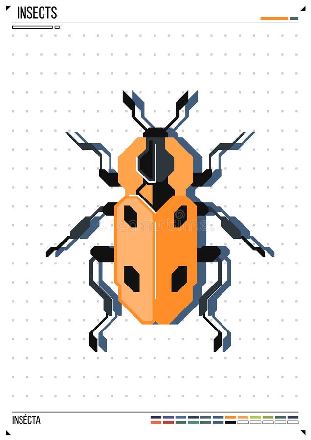 Vector Geometric Bug or Beetle. Insect on Poster Background Stock ...