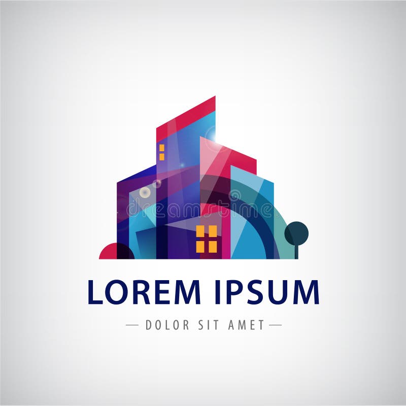Vector Geometric Building Logo, Icon Stock Vector - Illustration of ...