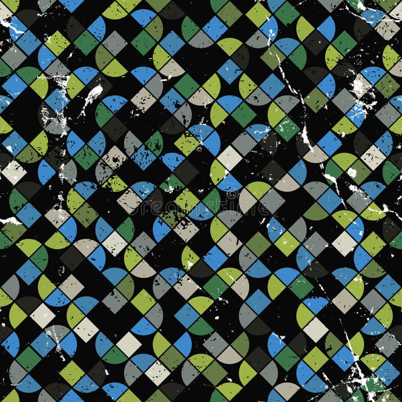 Vector Geometric Colorful Abstract Seamless Pattern, Worn Contra Stock ...