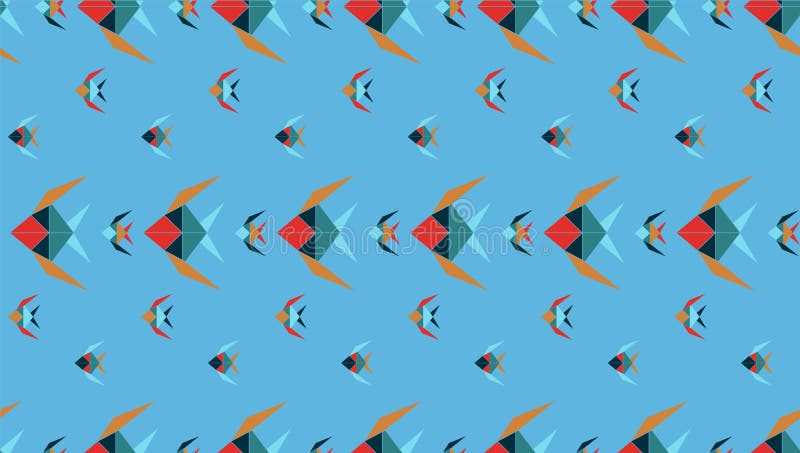 Vector Geometric Colour Fish Abstract Pattern Background Stock Vector ...