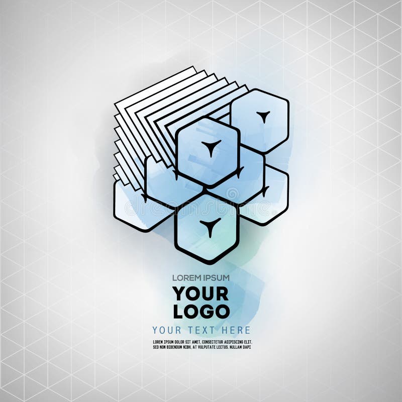 Vector Geometric Figure Cube Logo Design Stock Vector - Illustration of ...