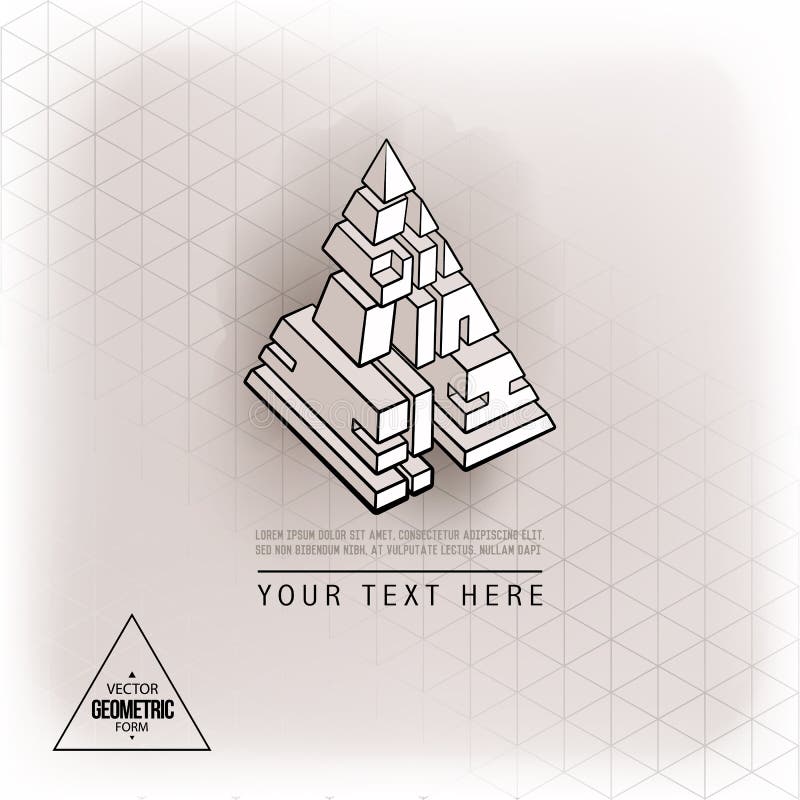 Vector Geometric Figure Pyramid Logo Design Stock Vector - Illustration ...