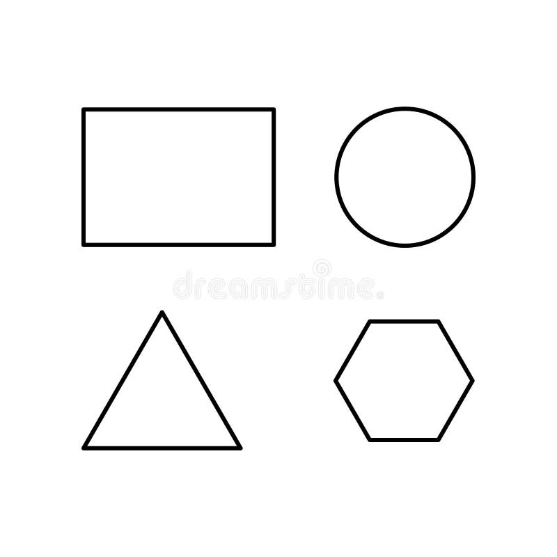 Triangle And Rectangle Outline Outline Geometric Borders PNG Picture,