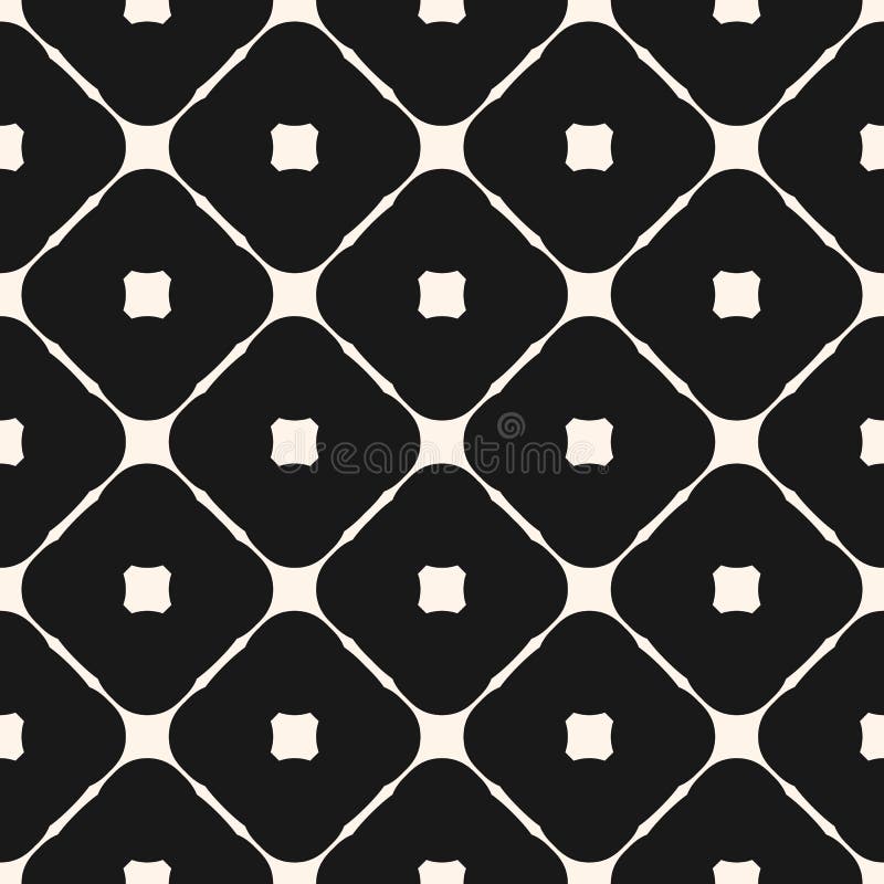 Vector Geometric Grid Seamless Pattern. Abstract Monochrome Rounded ...