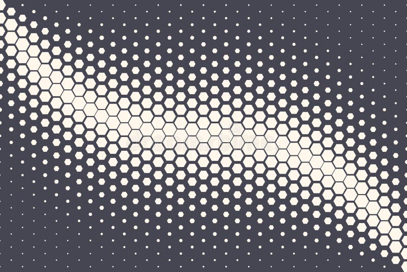 Vector Geometric Halftone Hexagon Shapes Technology Oscillation Wave ...