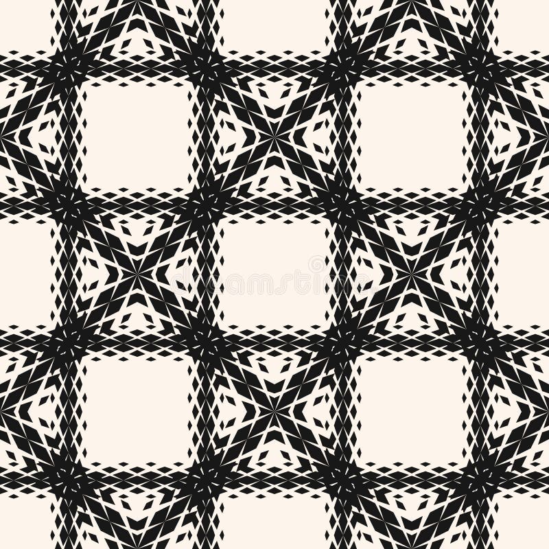 Vector Geometric Halftone Seamless Pattern with Diamonds, Grid. Black ...