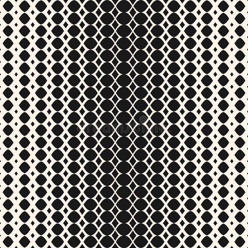 Halftone Modern Pattern. Horizontally Seamless Black and White ...