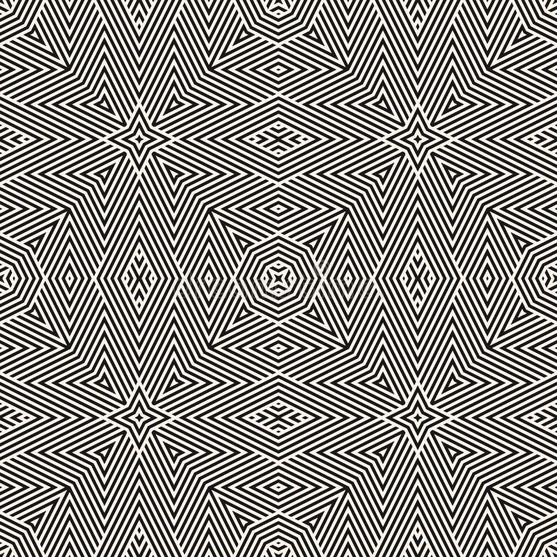 Vector Geometric Linear Seamless Pattern. Black and White Creative ...