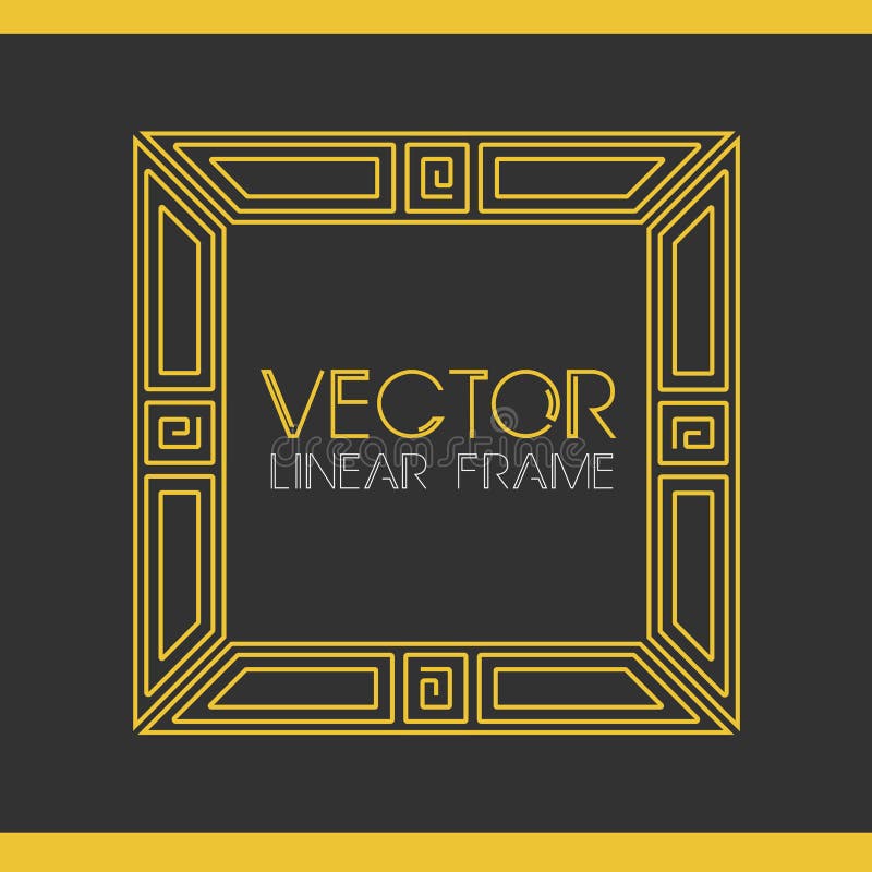 Vector Geometric Linear Style Frame - Art Deco Text Decoration ...