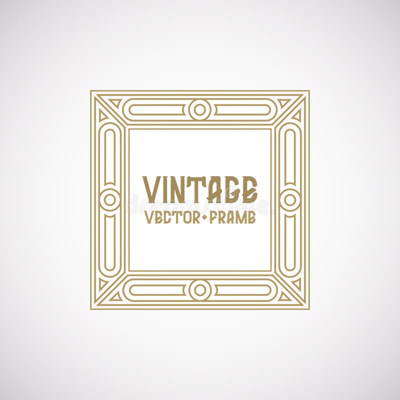 Vector Geometric Linear Style Frame - Vintage Text Decoration. Monogram ...