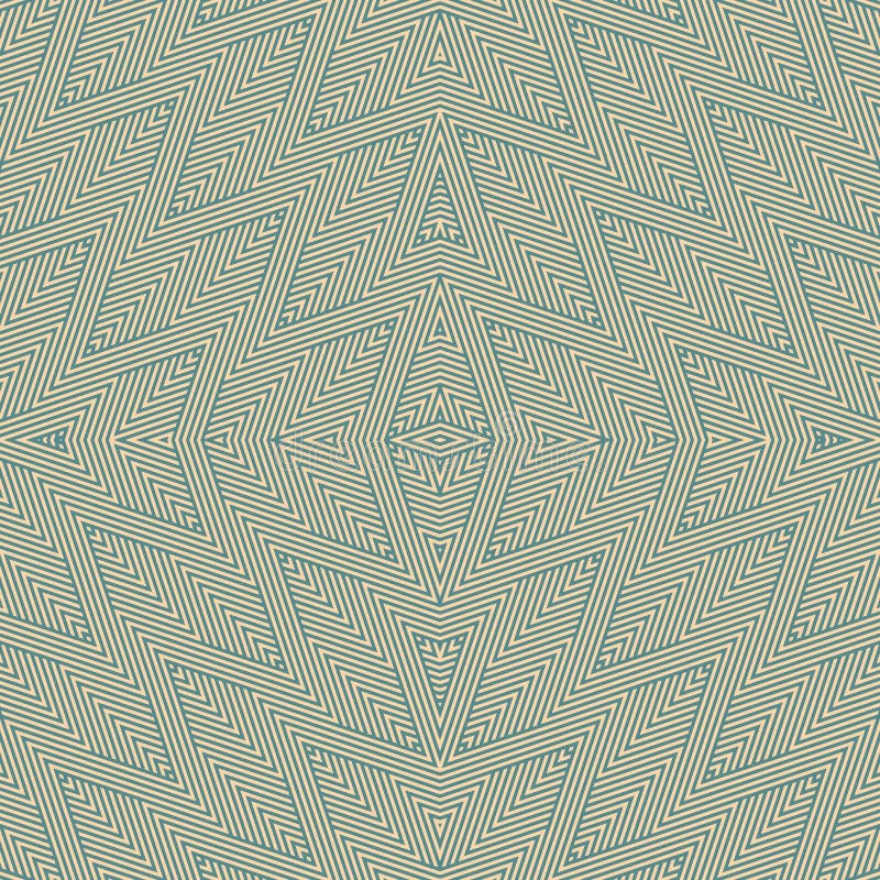 Vector Abstract Geometric Lines Seamless Pattern in Teal and Tan Colors ...