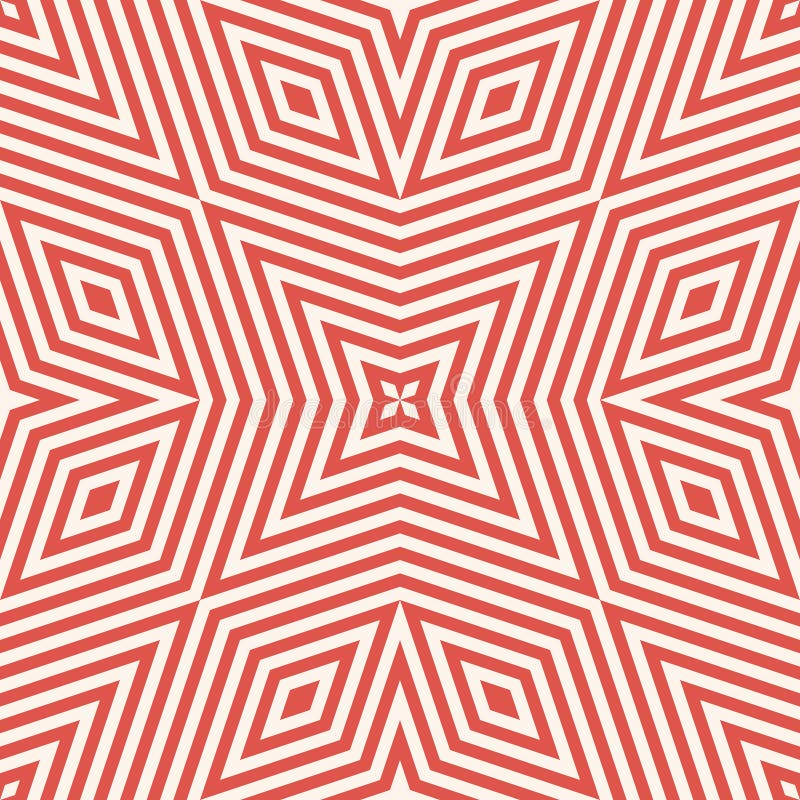 Vector Geometric Lines Seamless Pattern. Abstract Red and White Linear ...