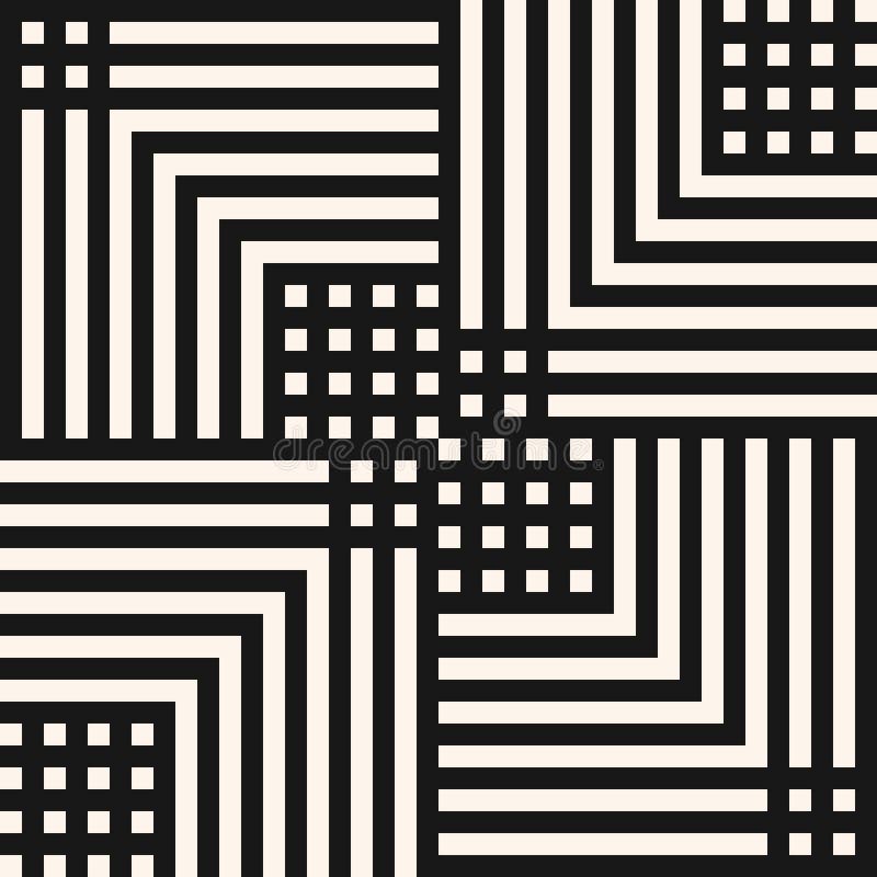 Vector Geometric Lines Seamless Pattern. Linear Texture with Squares ...