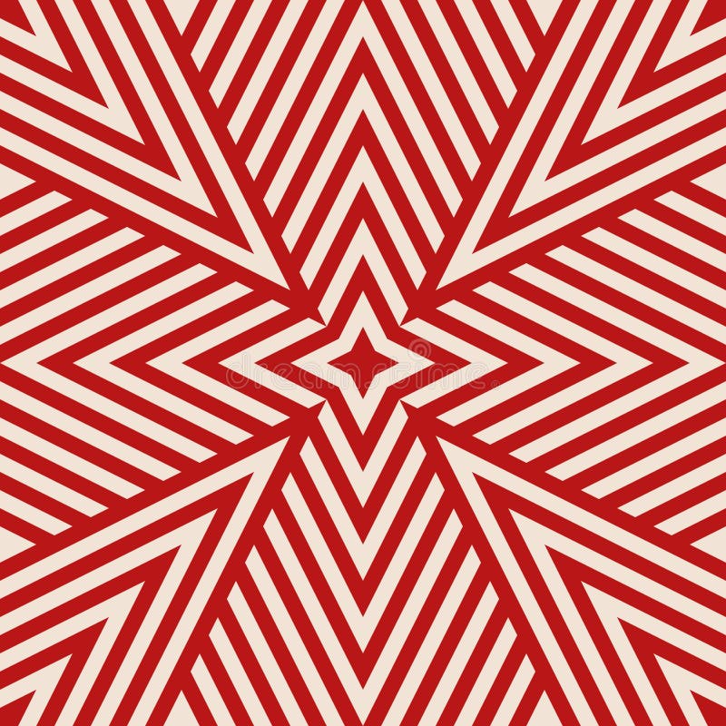 Vector Geometric Lines Seamless Pattern. Red and Beige Linear ...