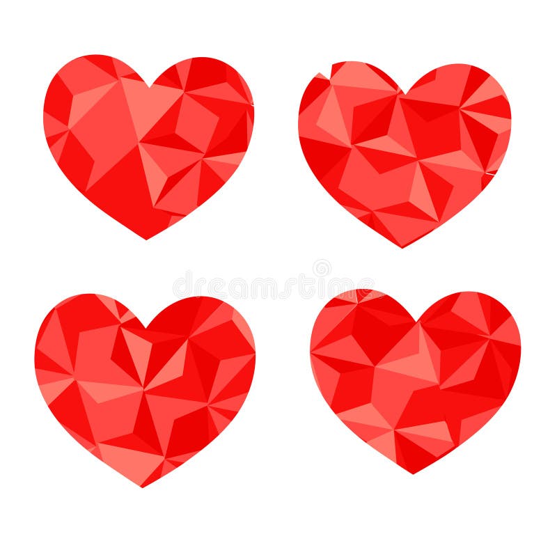 Vector Geometric Mosaic Heart . Template for Valentines Day Design ...