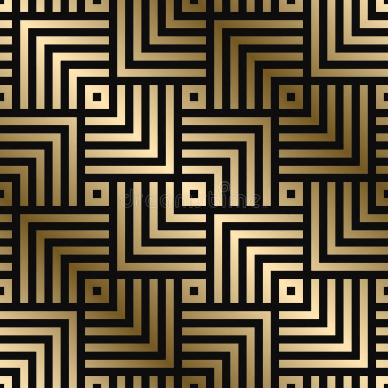 Vector Geometric Pattern - Seamless Luxury Gold Gradient Design. Rich ...