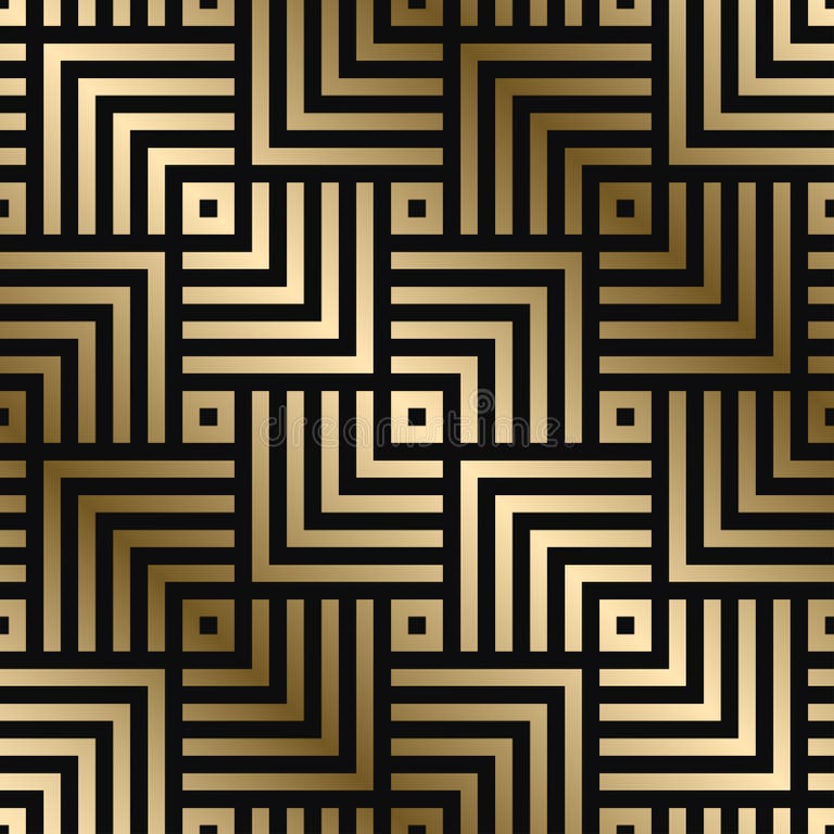 Vector Geometric Pattern - Seamless Luxury Gold Gradient Design. Rich ...
