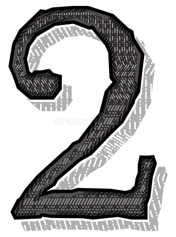 Vector Geometric Patterned Number.Art Font. Stock Vector - Illustration ...