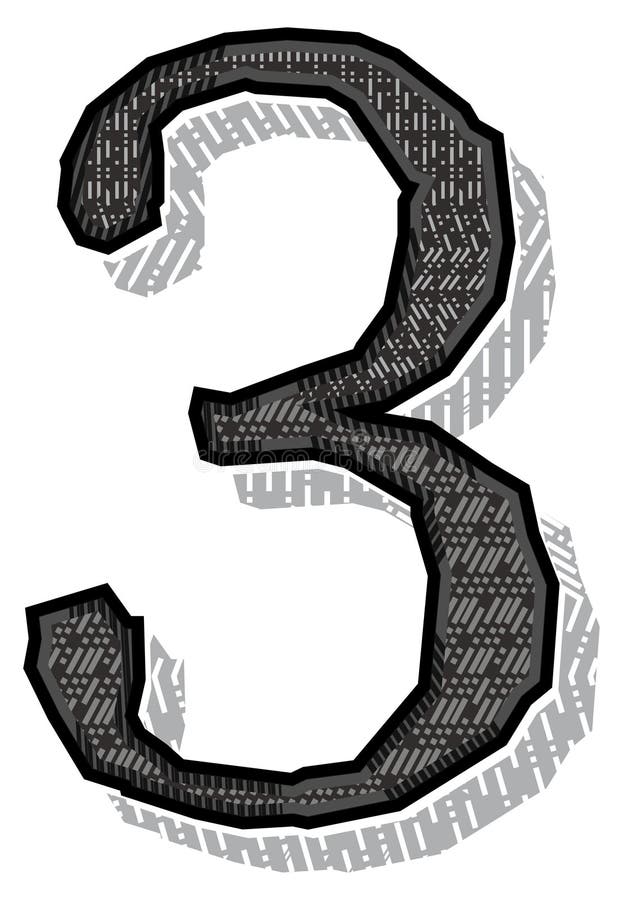 Vector Geometric Patterned Number.Art Font. Stock Vector - Illustration ...