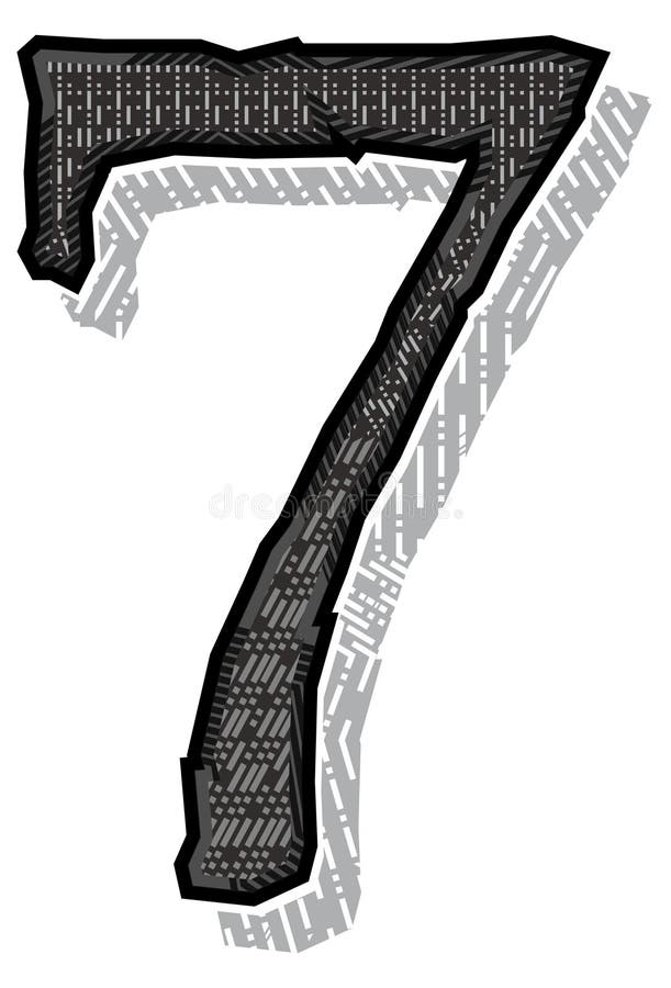 Vector Geometric Patterned Number.Art Font. Stock Vector - Illustration ...