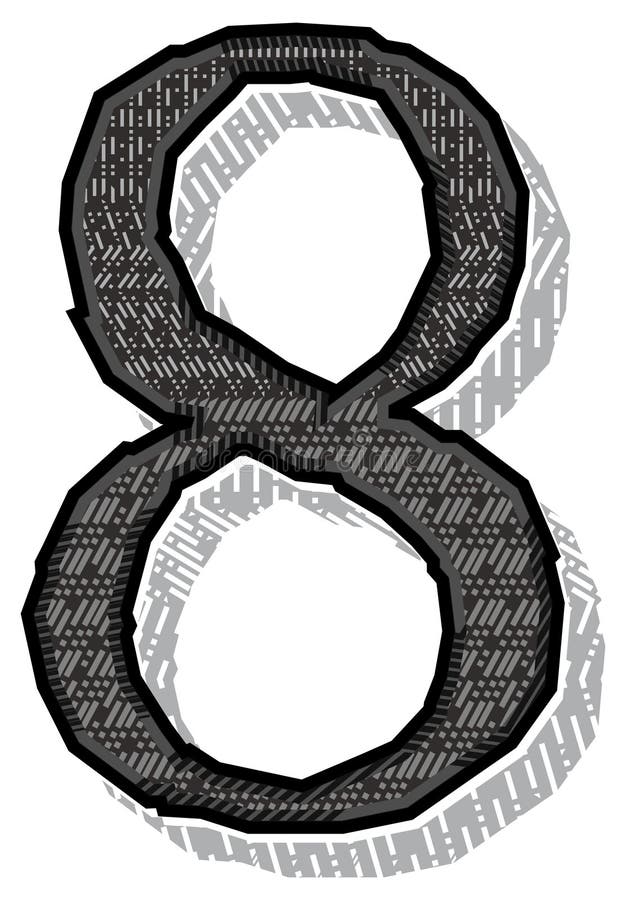 Vector Geometric Patterned Number.Art Font. Stock Vector - Illustration ...