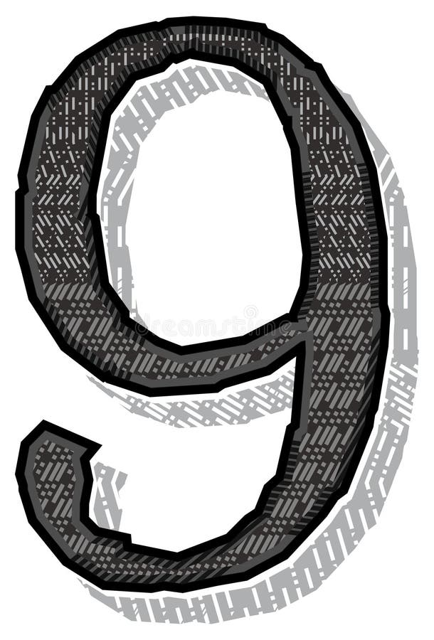 Vector Geometric Patterned Number.Art Font. Stock Vector - Illustration ...