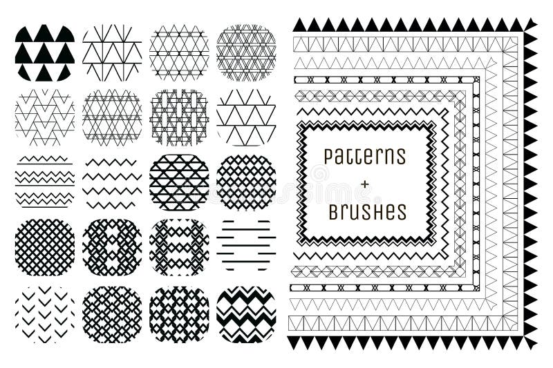 20 Vector Geometric Patterns and 7 Pattern Brushes Stock Vector - Illustration of mosaic ...
