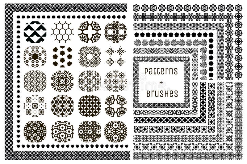 20 Vector Geometric Patterns and 15 Pattern Brushes Stock Vector ...
