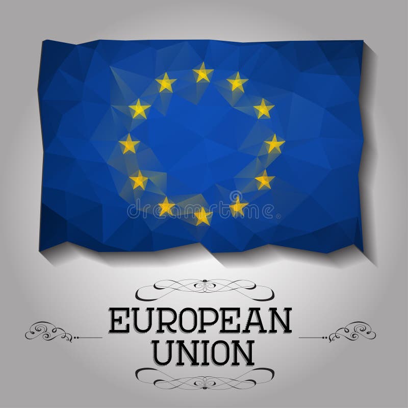 Vector Geometric Polygonal European Union Flag. Stock Vector ...