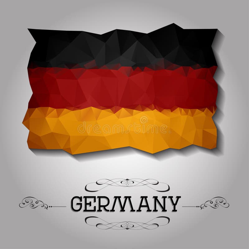 Vector Geometric Polygonal Germany Flag. Stock Vector - Illustration of ...