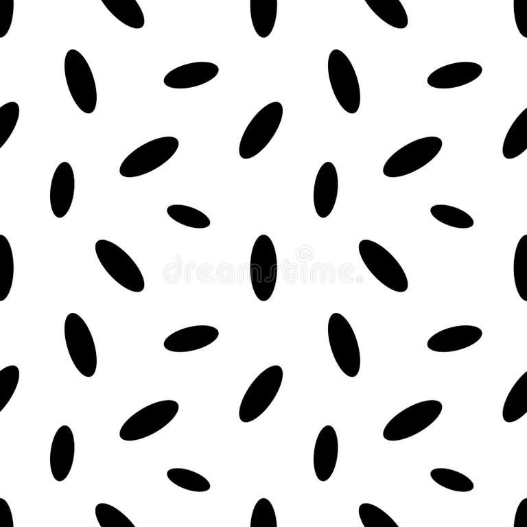 Vector Geometric Seamless Pattern with Black Ovals on a White ...