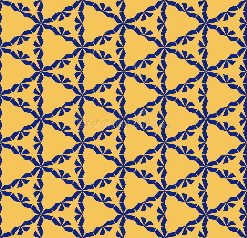 Vector Geometric Seamless Pattern. Blue and Yellow Abstract Grid ...