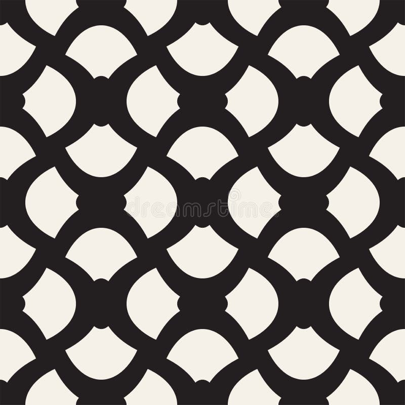 Vector Geometric Seamless Pattern with Curved Shapes Grid. Abstract ...