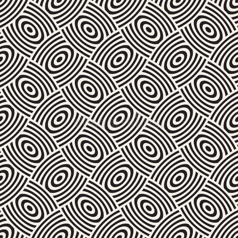 Vector Geometric Seamless Pattern with Curved Shapes Grid. Abstract ...