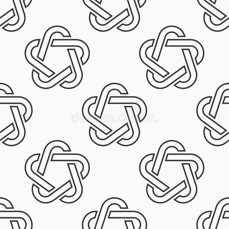 Vector Geometric Vector Seamless Pattern with Five-pointed Stars Stock ...