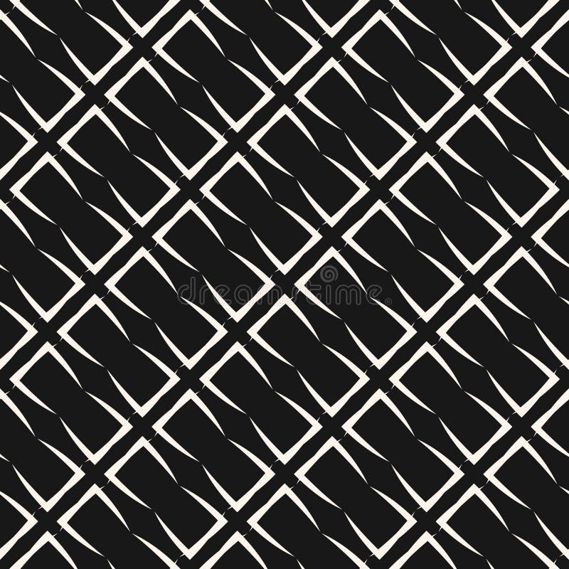 Vector Geometric Seamless Pattern With Grid Lattice Mesh Net Diagonal Lines Stock Vector