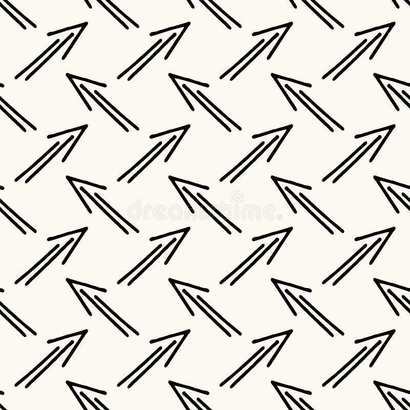 Vector Geometric Seamless Pattern with Hand Drawn Arrows Stock Vector ...