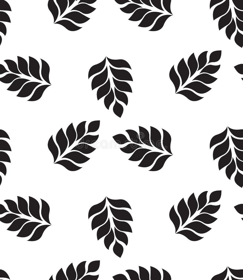 Vector Geometric Seamless Pattern. Modern Floral, Leaves Texture Stock ...