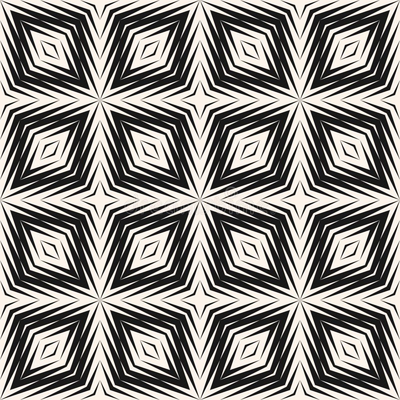 Vector Geometric Seamless Pattern. Monochrome Texture with Halftone ...