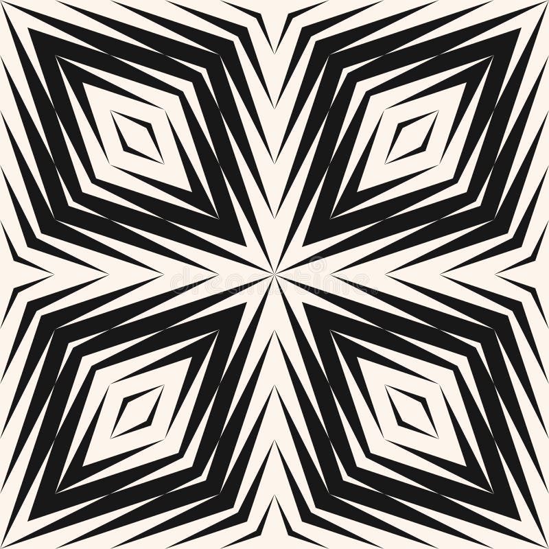 Vector Geometric Seamless Pattern. Monochrome Texture with Halftone ...